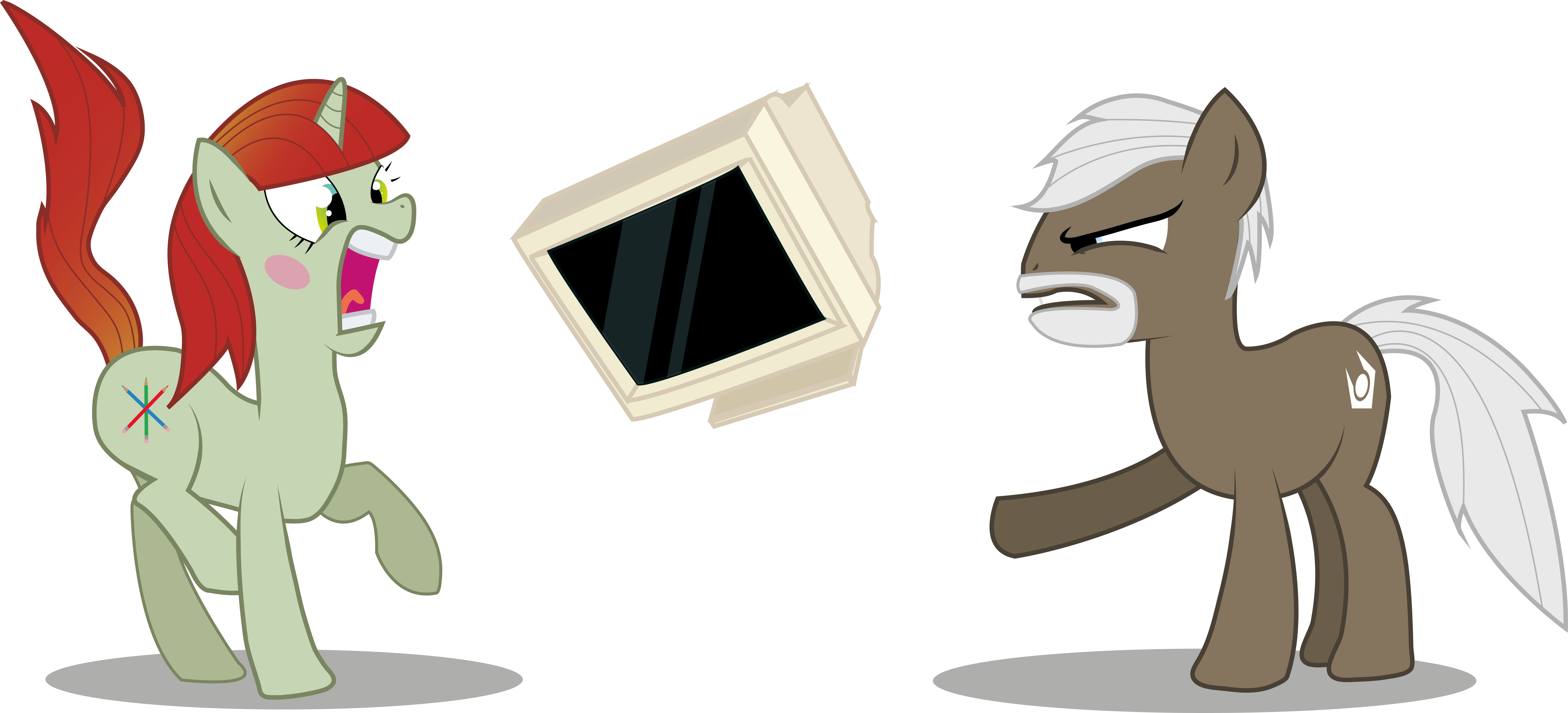 #493550 - safe, oc, angry, computer, dr breen, dr hax, glare, gmod ...