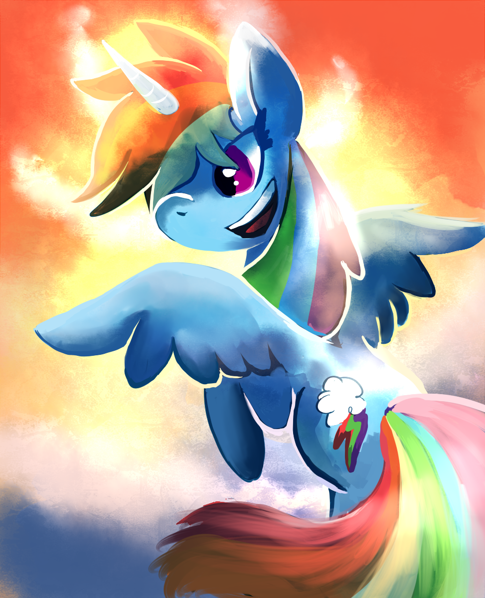 #250447 - safe, artist:conversekicker, rainbow dash, alicorn, pony ...