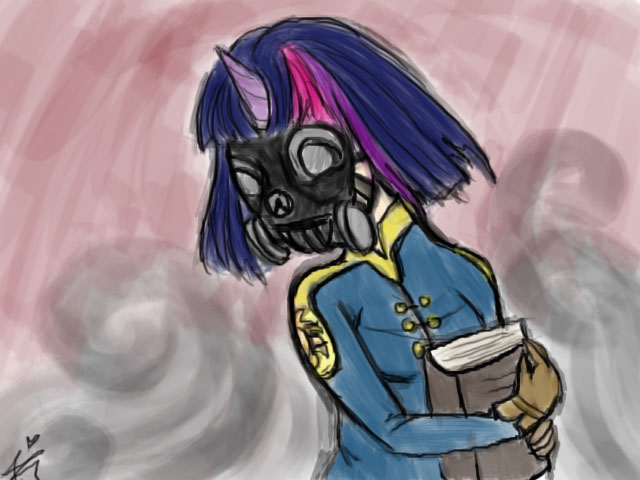#251366 - safe, artist:dazydiscord, twilight sparkle, human, gas mask ...