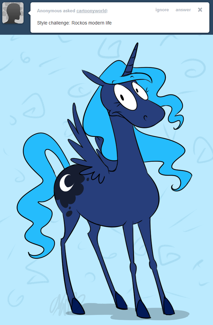 #252702 - safe, artist:cartoonlion, princess luna, pony, female, rocko ...