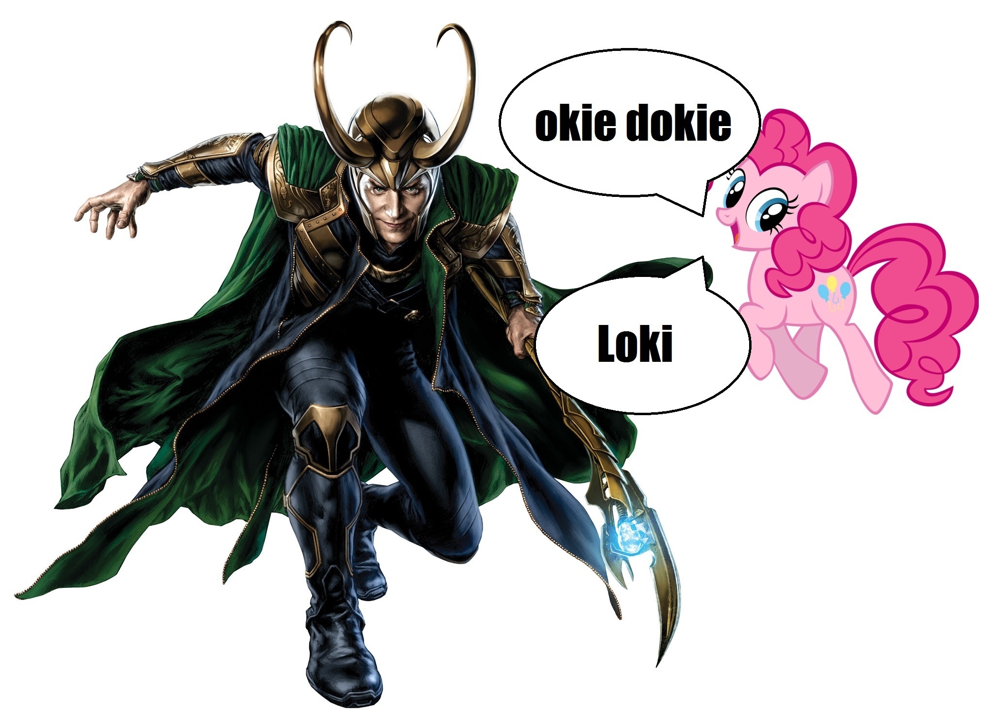 #234532 - safe, pinkie pie, g4, loki, okie doki loki, pun - Derpibooru