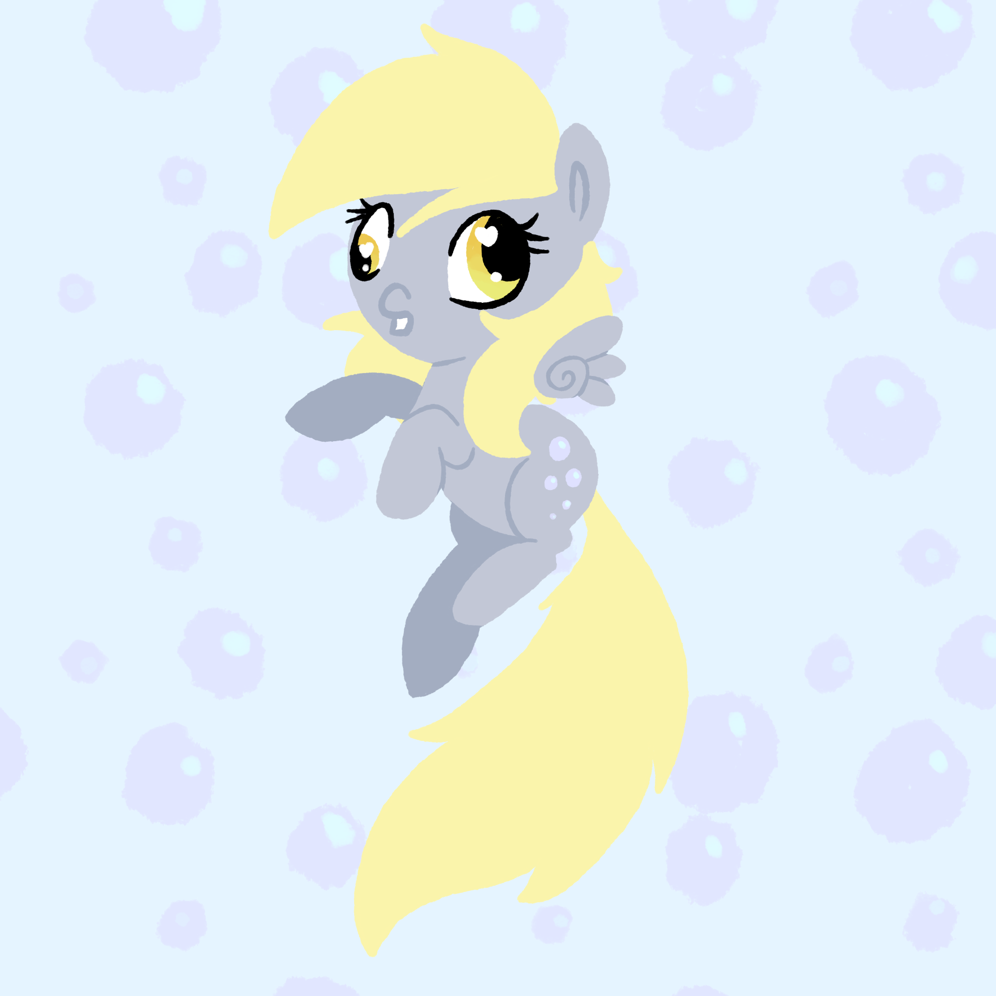 #272037 - safe, artist:robynne, derpy hooves, pony, bubble, cute ...