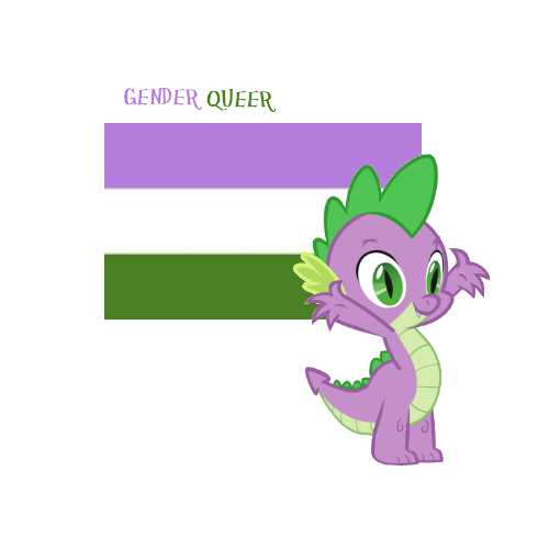 #275201 - safe, spike, dragon, flag, gender headcanon, genderqueer, genderqueer pride flag, male ...