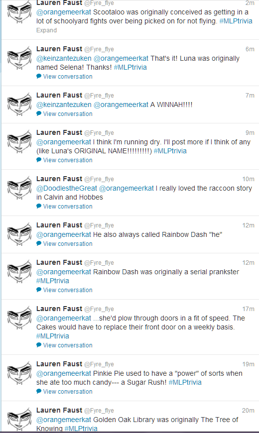 #279321 - safe, lauren faust, text, trivia, twitter - Derpibooru