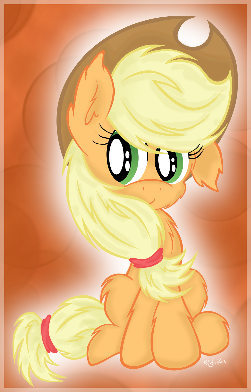#261132 - safe, artist:kristysk, applejack, pony, chest fluff, female ...