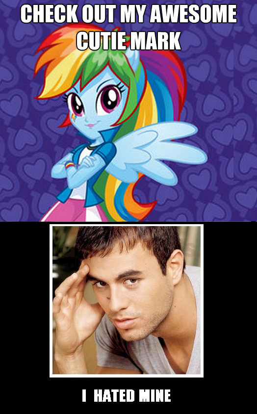 #263814 - safe, rainbow dash, anthro, equestria girls, awesome cutie mark, enrique iglesias ...