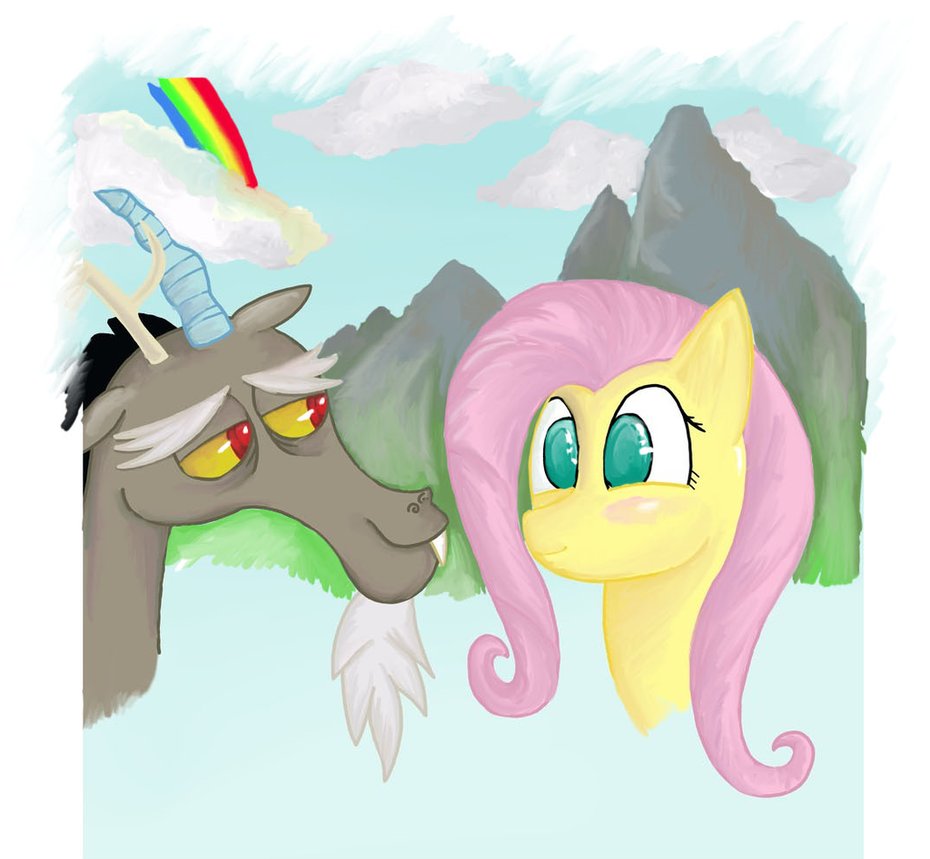 #266739 - safe, discord, fluttershy, blushing - Derpibooru