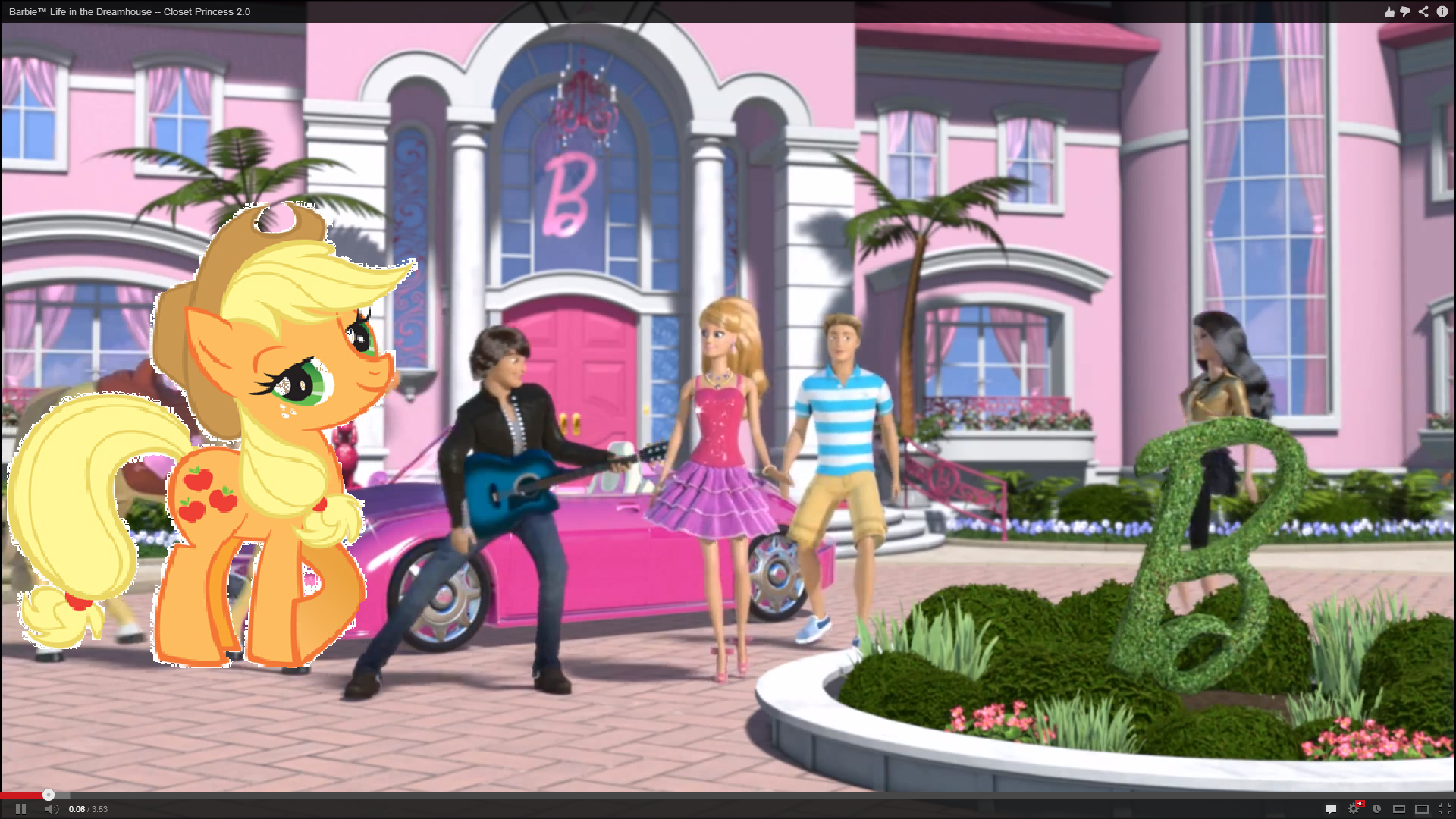 #285148 - safe, edit, applejack, g4, barbie, barbie: life in the ...
