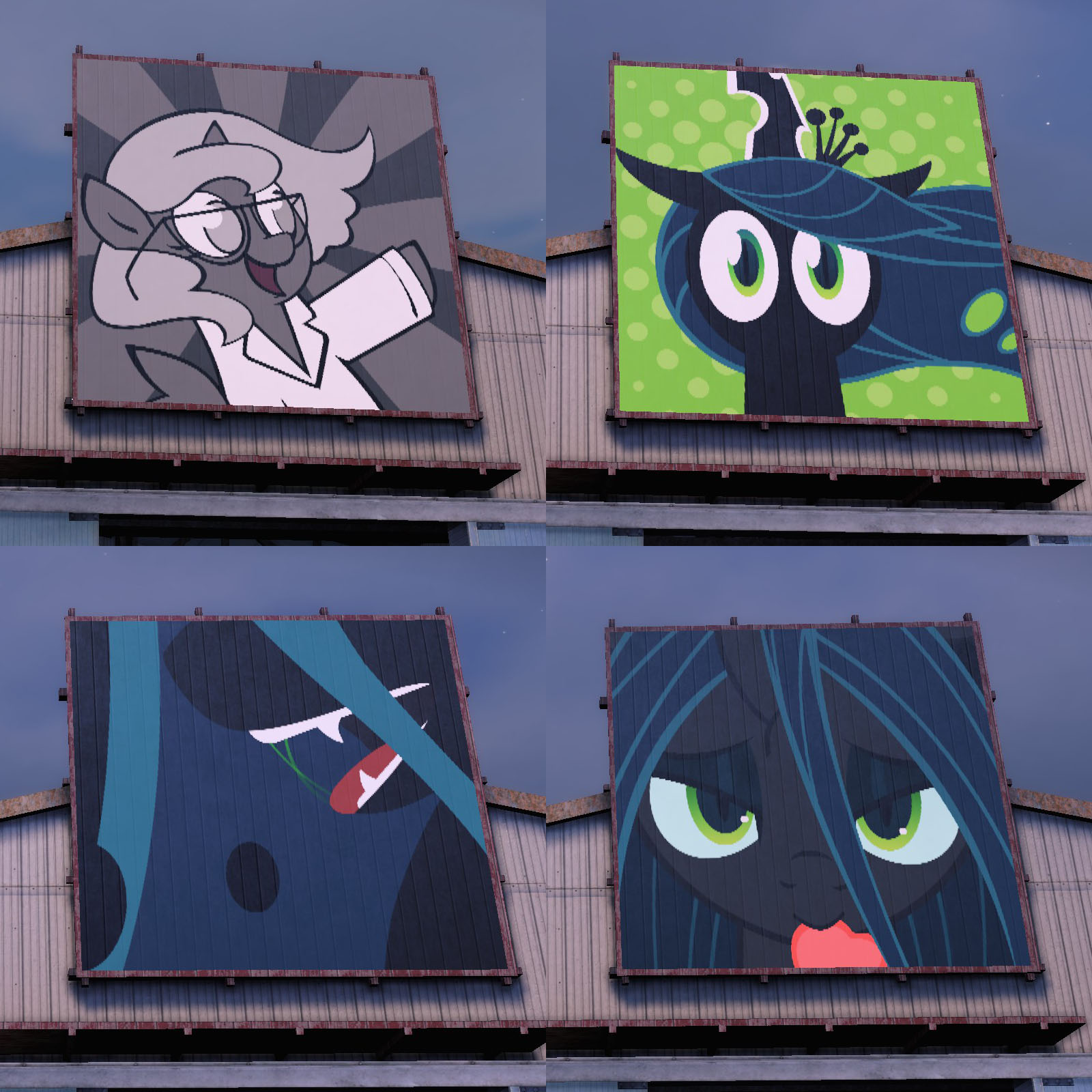 #300475 - safe, princess luna, queen chrysalis, alicorn, changeling ...