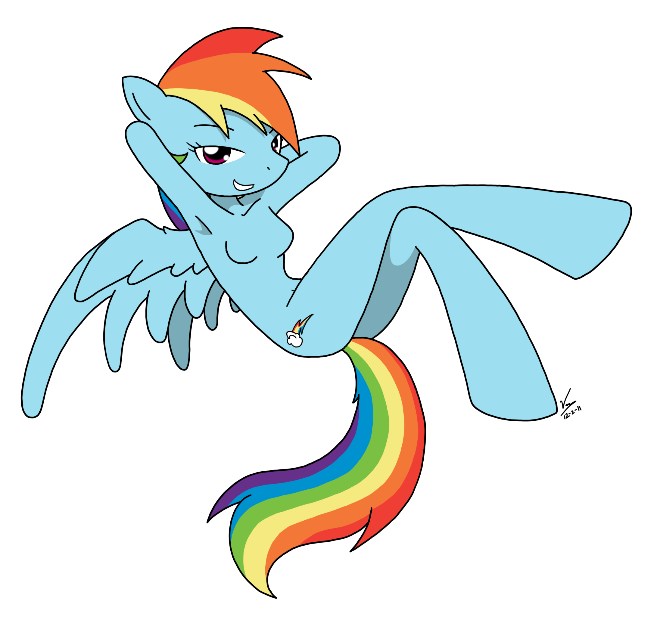 311689 Safe Artist Sandwich Anomaly Rainbow Dash Anthro