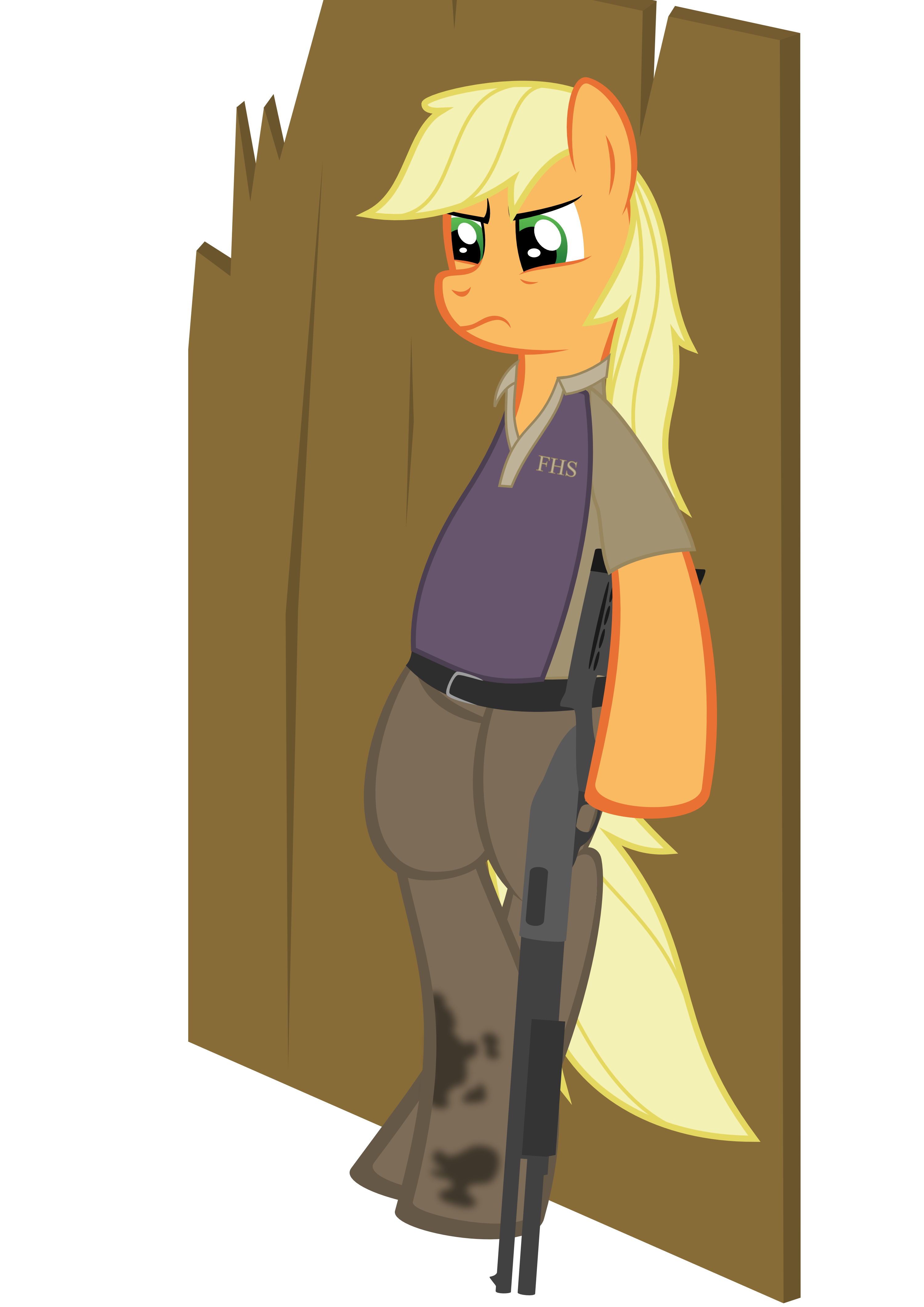 #311692 - safe, artist:pasuri98, applejack, semi-anthro, coach (l4d2 ...