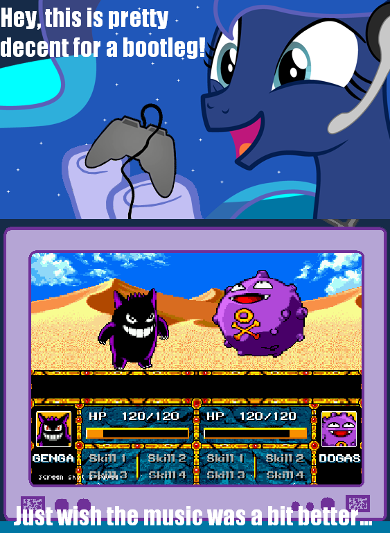 #287462 - safe, princess luna, gengar, koffing, gamer luna, bootleg ...
