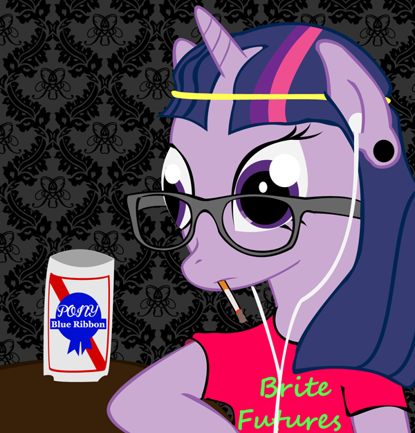 #288293 - safe, twilight sparkle, glasses, hipster, smoking - Derpibooru