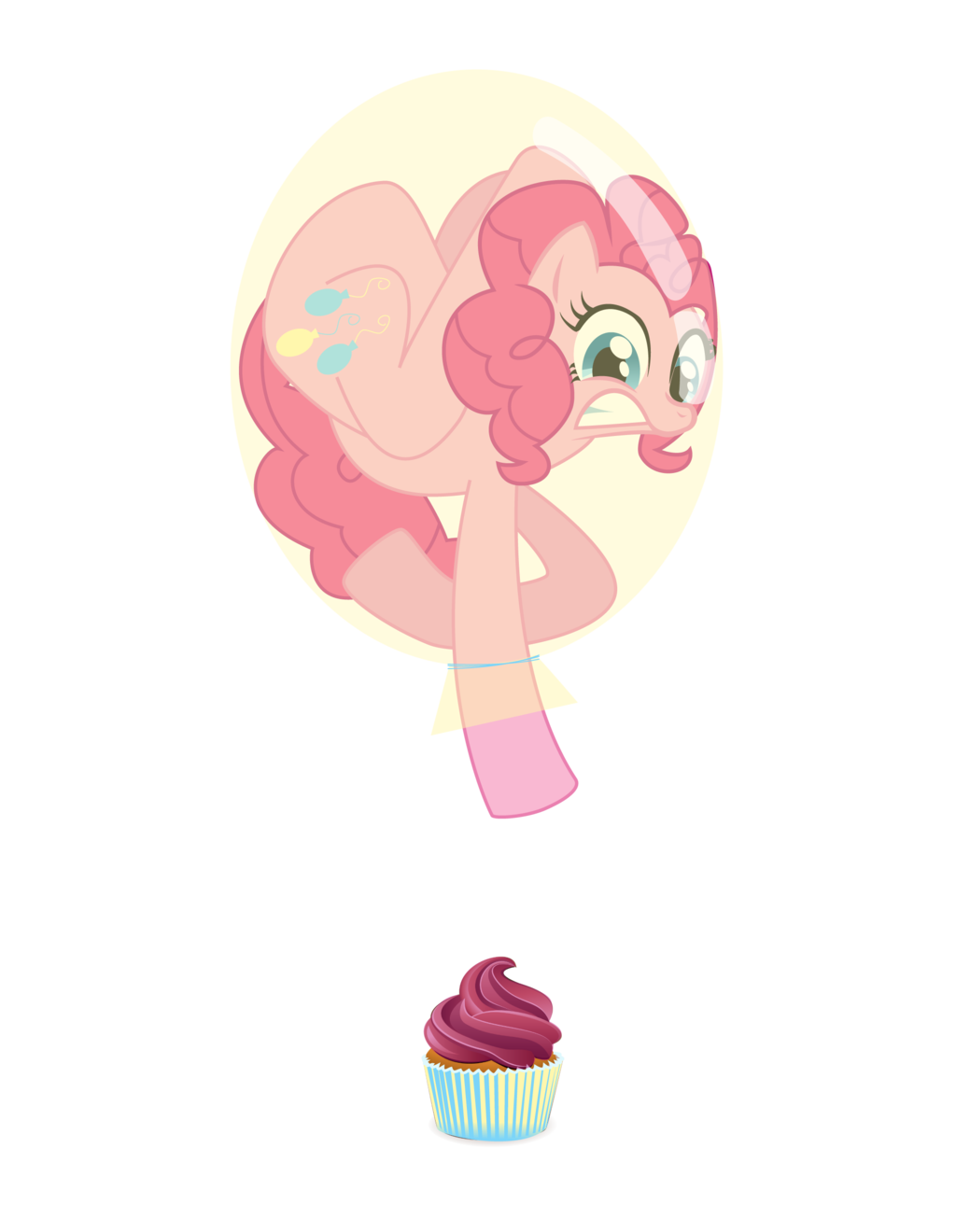 #327488 - safe, artist:lizziebax, pinkie pie, balloon, cupcake, pinkie ...