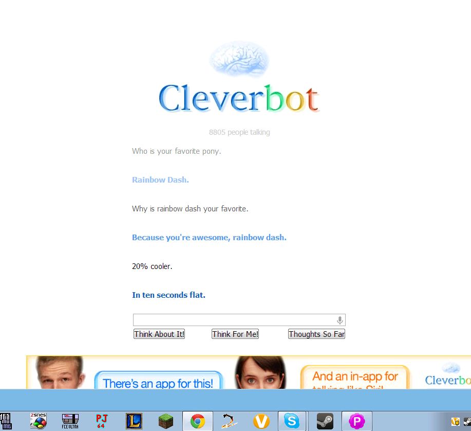 #328173 - safe, rainbow dash, cleverbot, female, irl, male, meme, photo ...