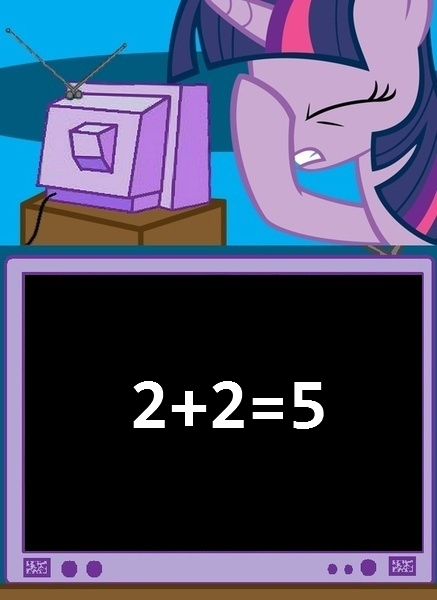 #329307 - safe, twilight sparkle, g4, 1984, 2+2=5, exploitable meme ...