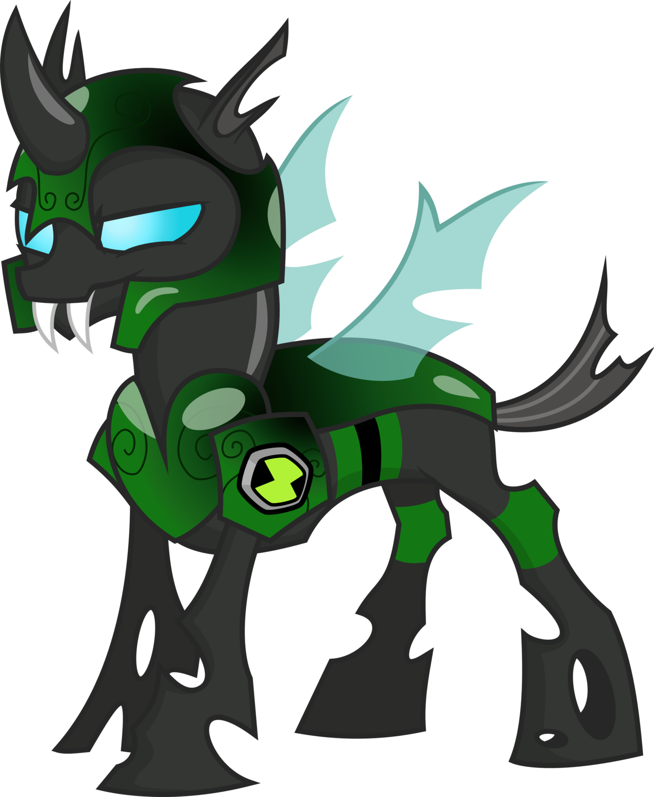 #316298 - safe, artist:zimvader42, changeling, ben 10, crossover ...