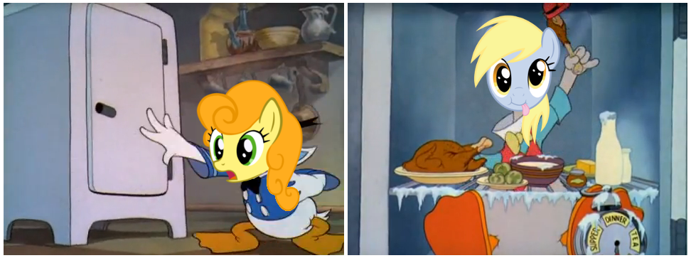 #318242 - safe, edit, carrot top, derpy hooves, golden harvest, pegasus ...