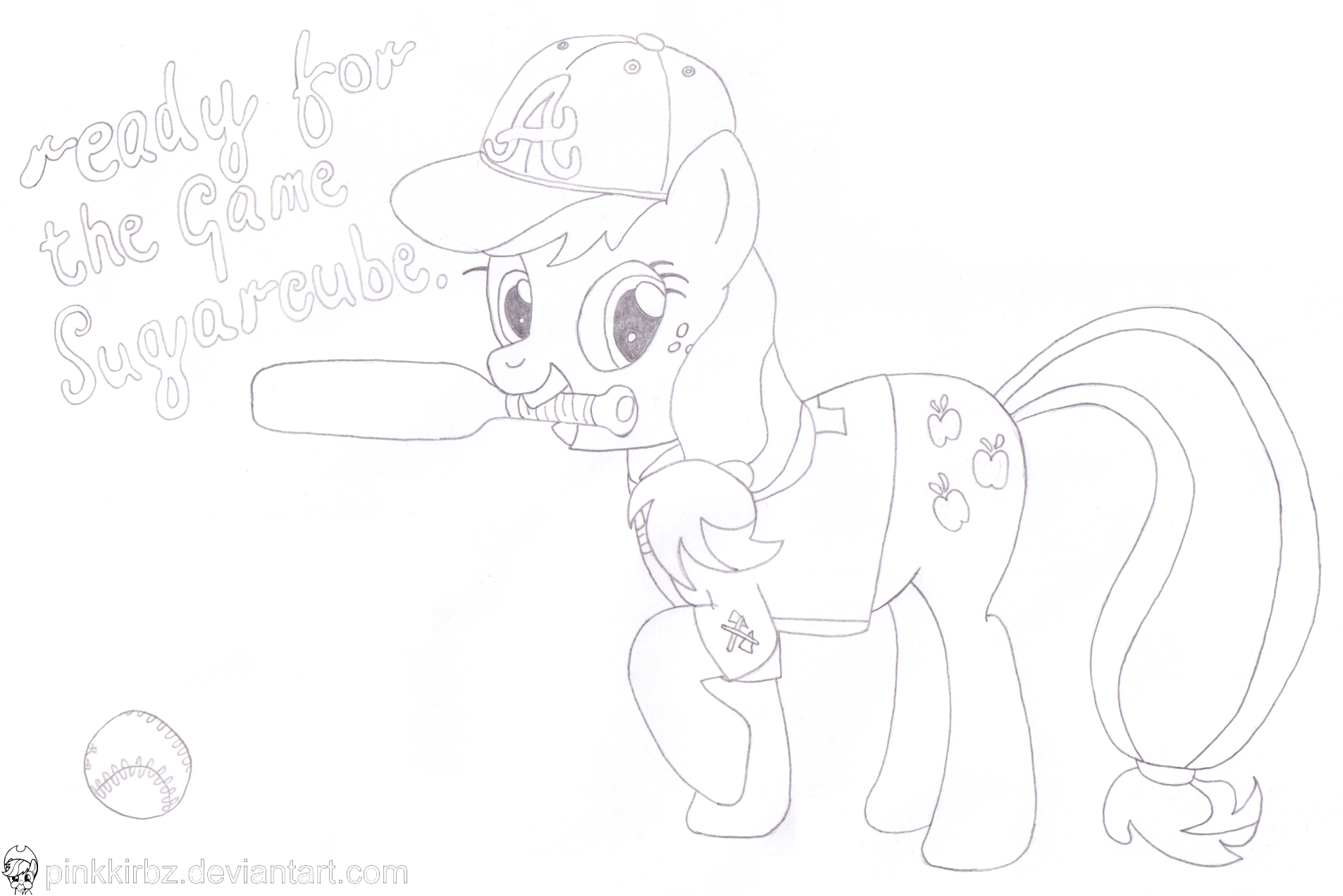 #319037 - safe, artist:pinkkirbz, applejack, g4, atlanta braves ...