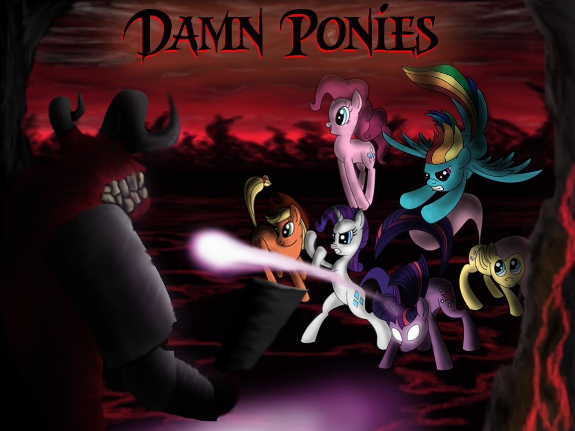 #355657 - grimdark, artist:pascalswager, applejack, fluttershy, pinkie ...