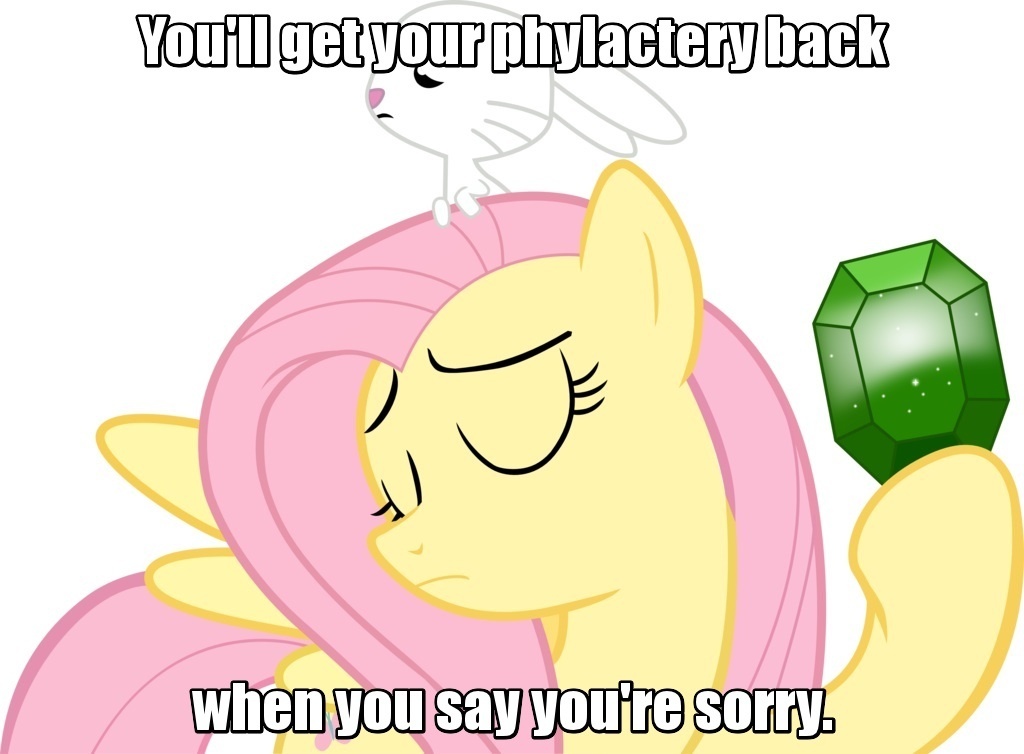 #356994 - safe, edit, angel bunny, fluttershy, lich, phylactery, soul ...