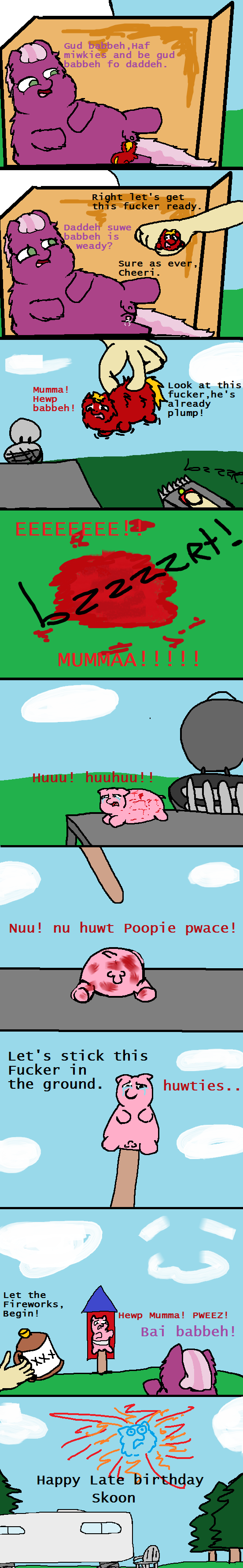 #360642 - grimdark, grotesque, artist:aichi, cheerilee, fluffy pony, g4 ...