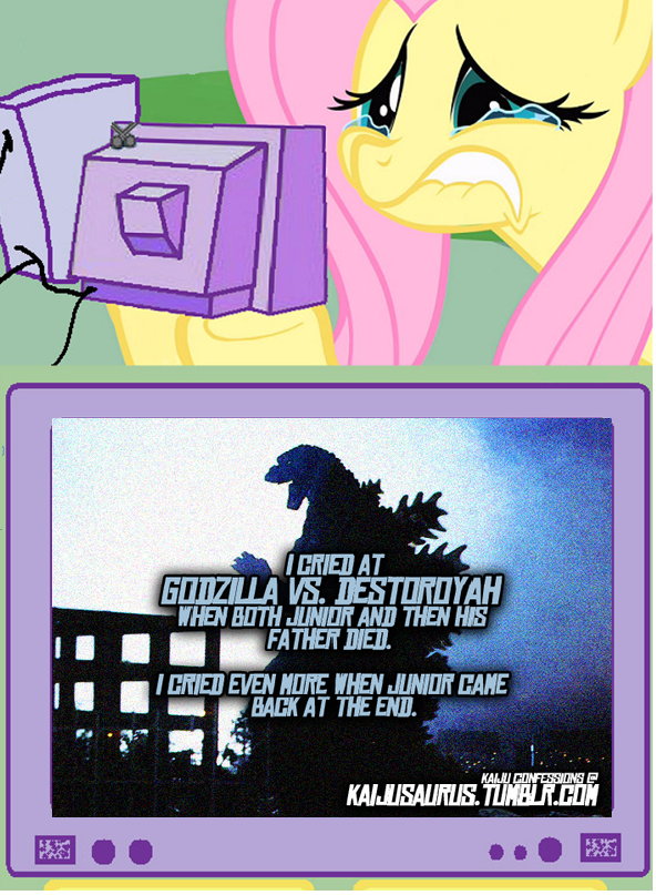 #379367 - safe, fluttershy, kaiju, exploitable meme, fluttercry ...