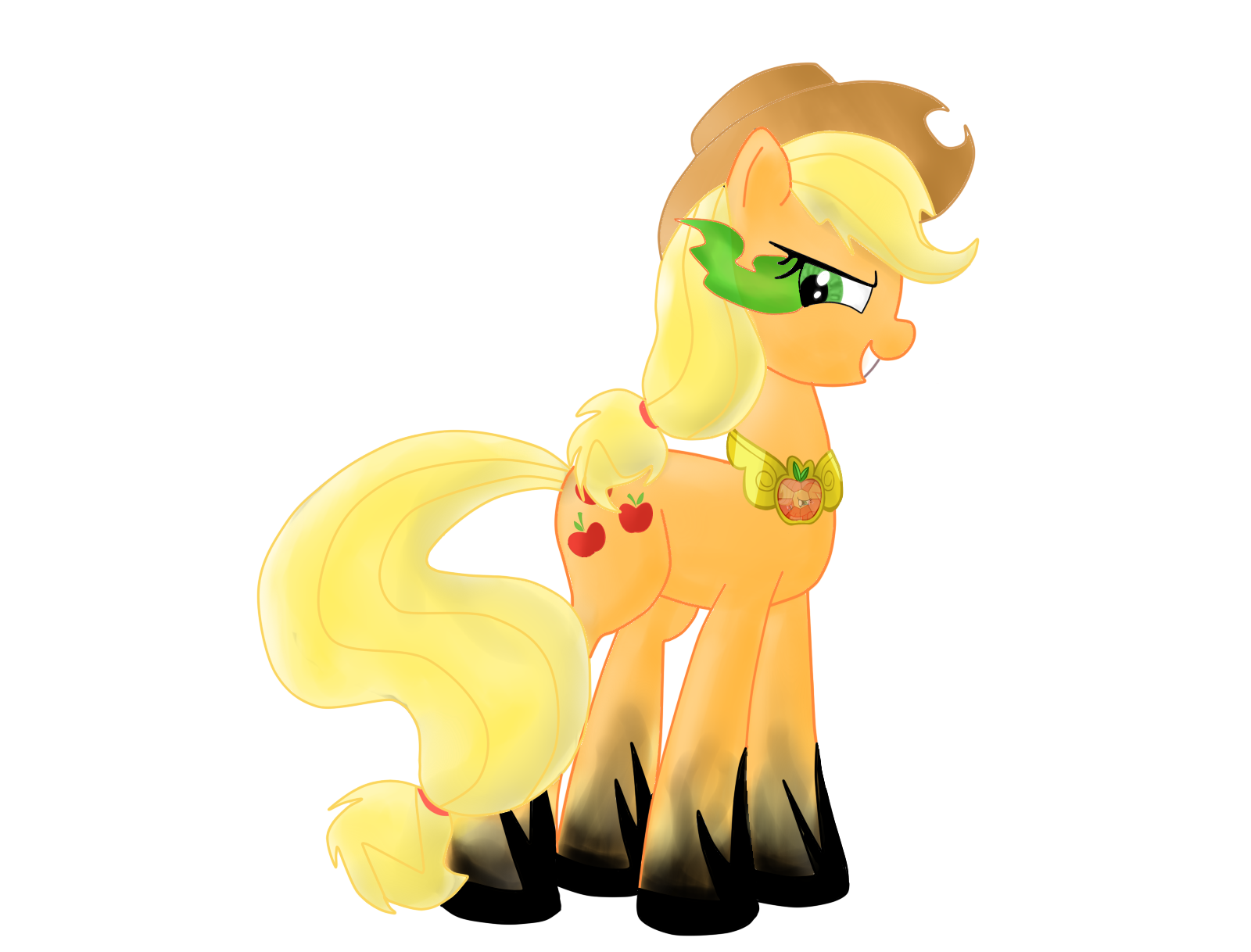 #389451 - semi-grimdark, artist:maybyaghost, applejack, g4, corrupted ...