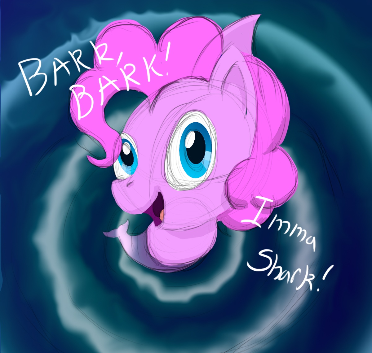 #407466 - safe, artist:aqnichols, pinkie pie, shark, female, sharkified ...