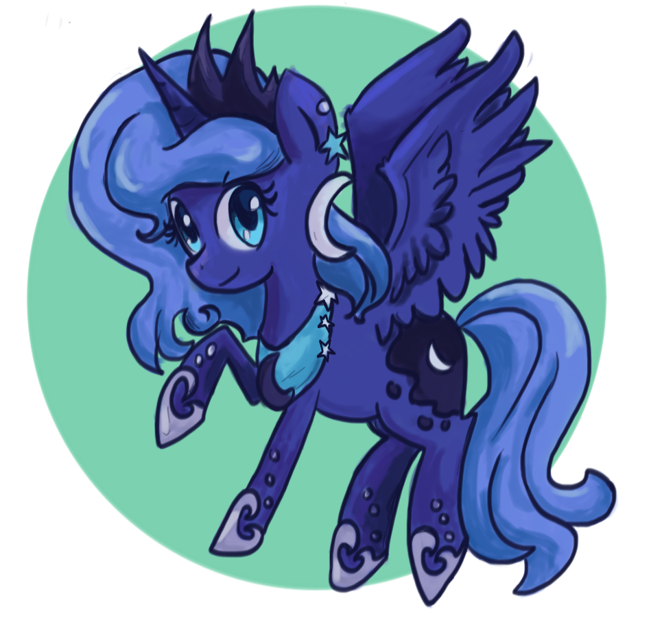 #412107 - safe, artist:berryden, princess luna, female, solo - Derpibooru