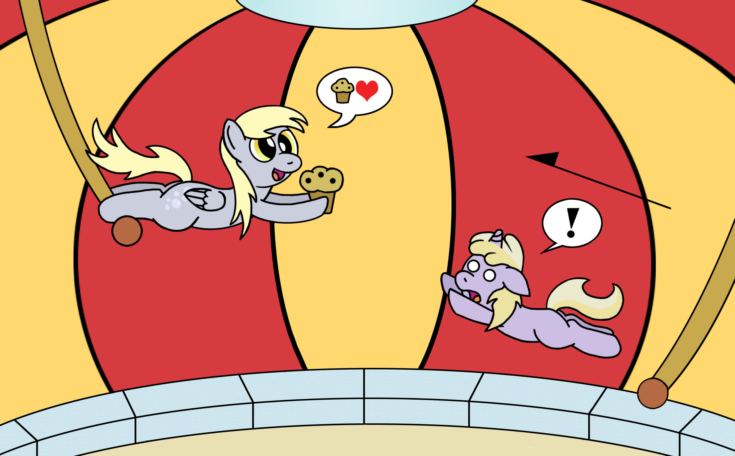 #392940 - safe, artist:gogglesparks, derpy hooves, dinky hooves ...