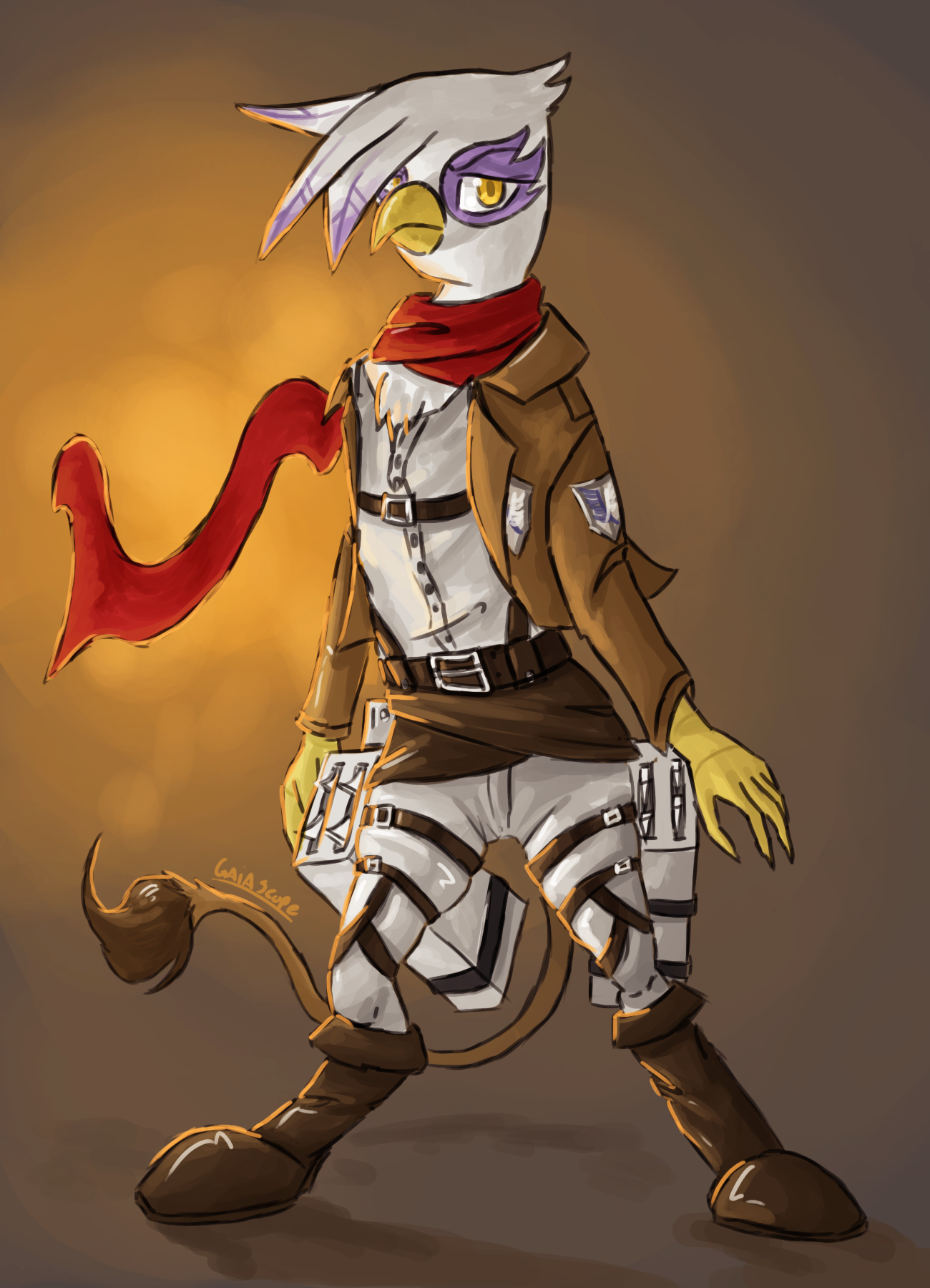 #395656 - safe, artist:gaiascope, gilda, griffon, g4, attack on titan ...