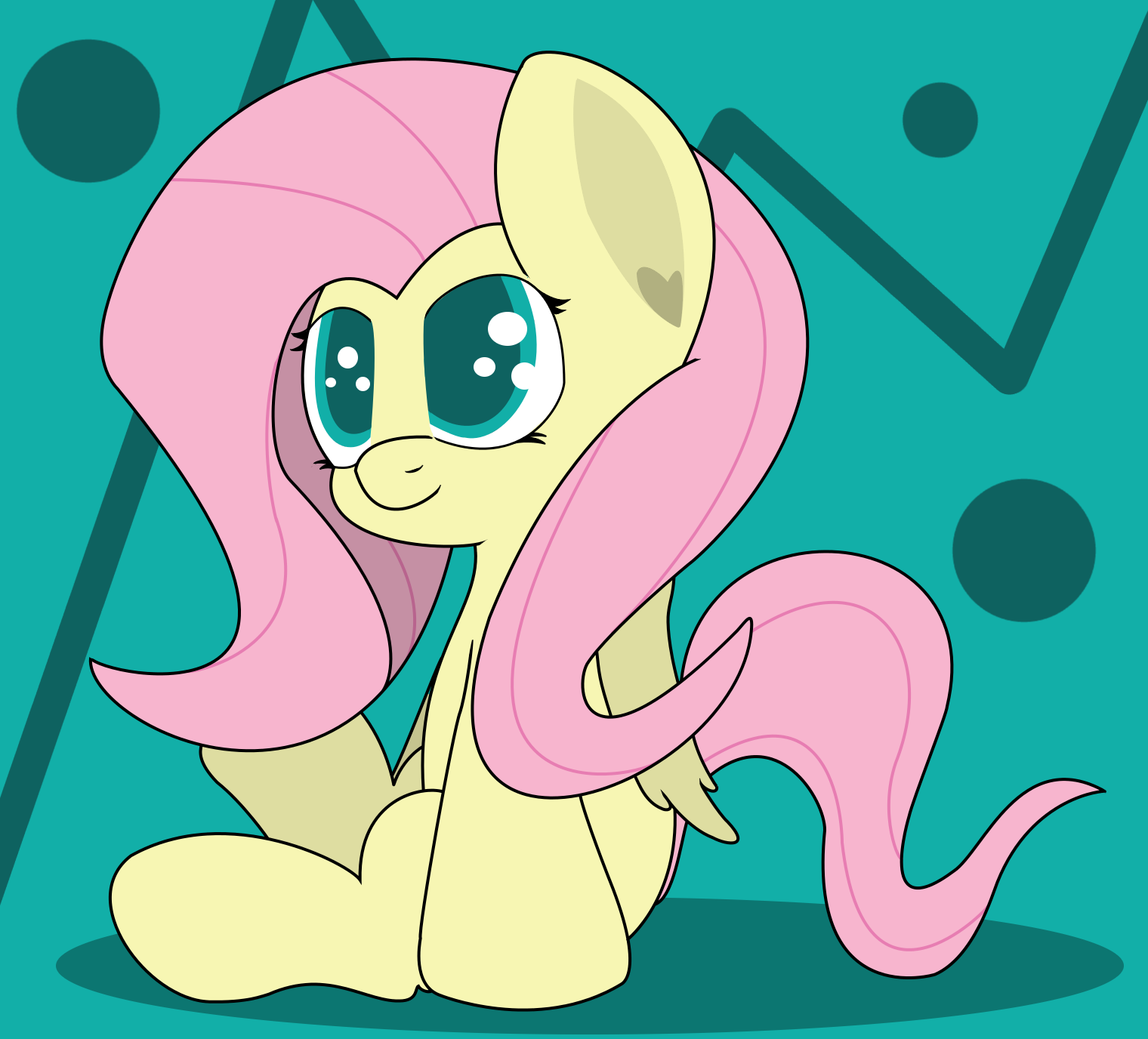 #429300 - safe, artist:graphene, fluttershy, cute, female, sitting ...