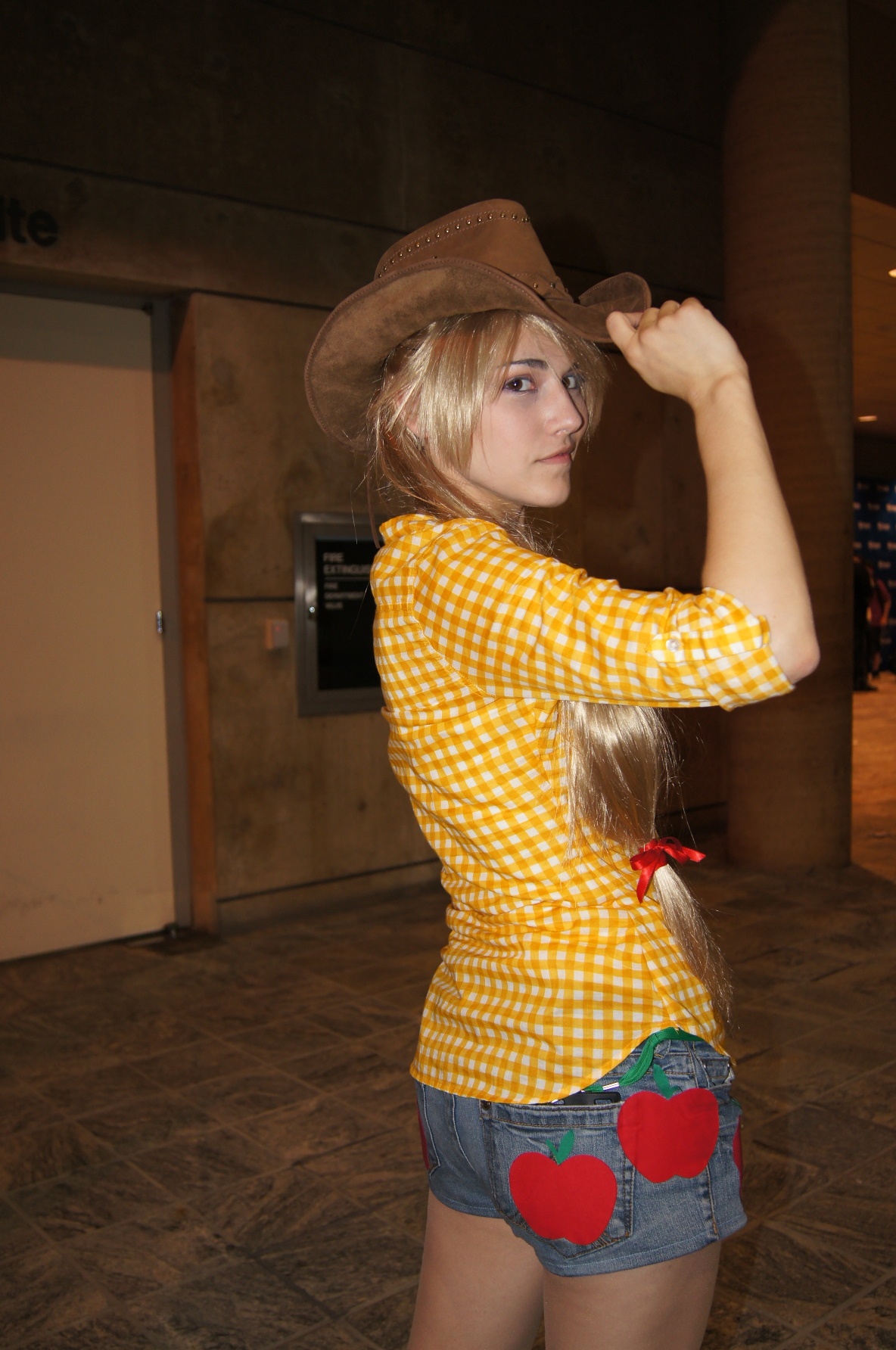 #432598 - safe, artist:feliciacat, applejack, human, cosplay, irl, irl ...