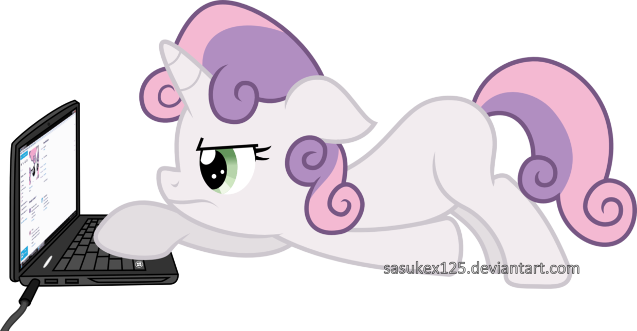 #418351 - safe, artist:sasukex125, sweetie belle, female, laptop ...