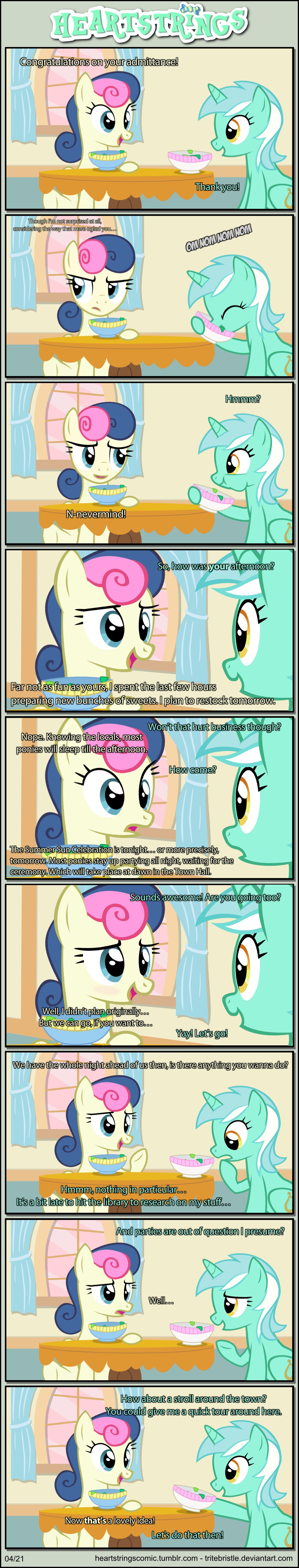 #419289 - safe, artist:tritebristle, bon bon, lyra heartstrings ...