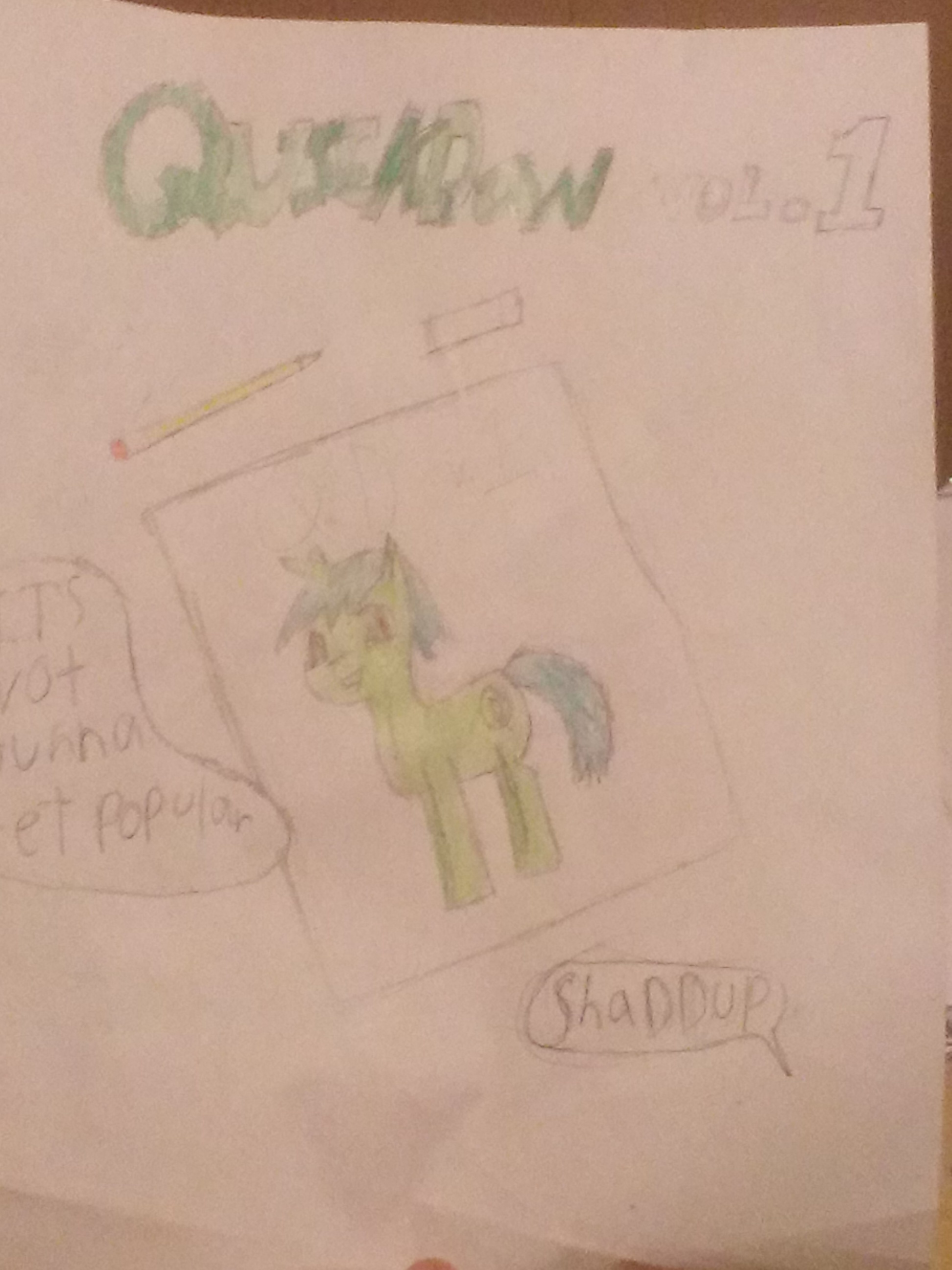 #423140 - safe, comic, english, full body, quickdraw, side view, solo ...