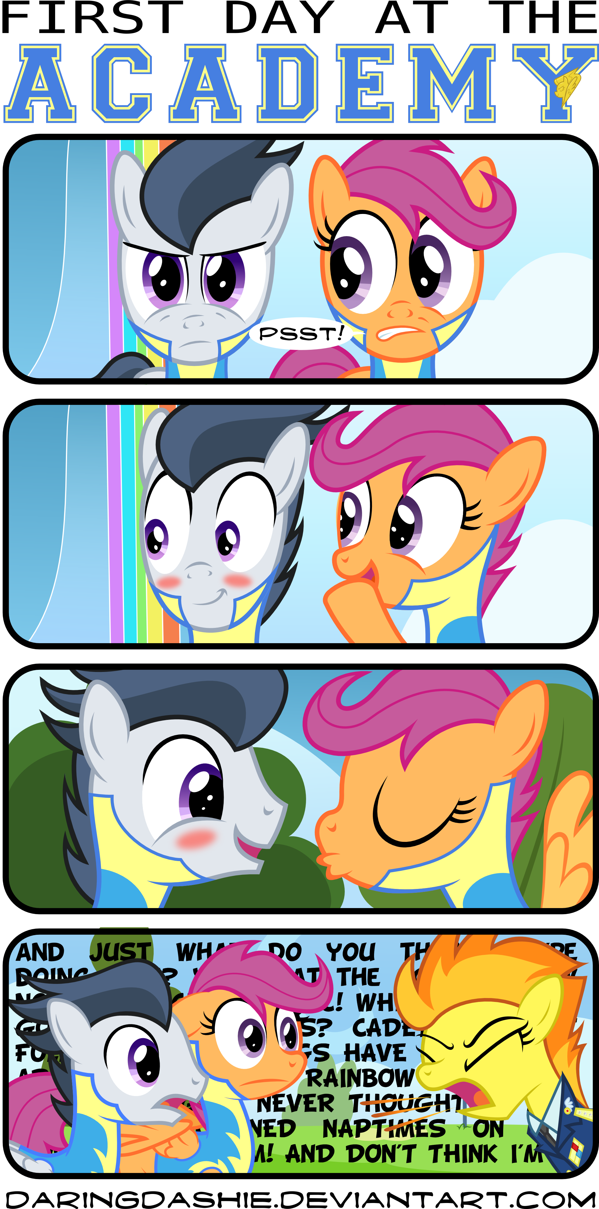 423694 Safe Artist Daringdashie Rumble Scootaloo Spitfire