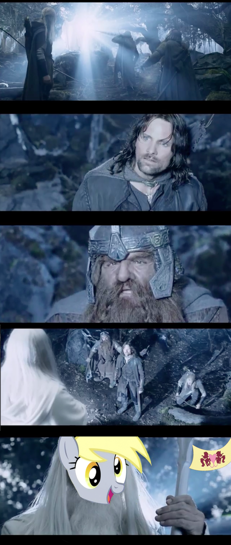 #527580 - safe, edit, derpy hooves, human, g4, rainbow falls, aragorn ...