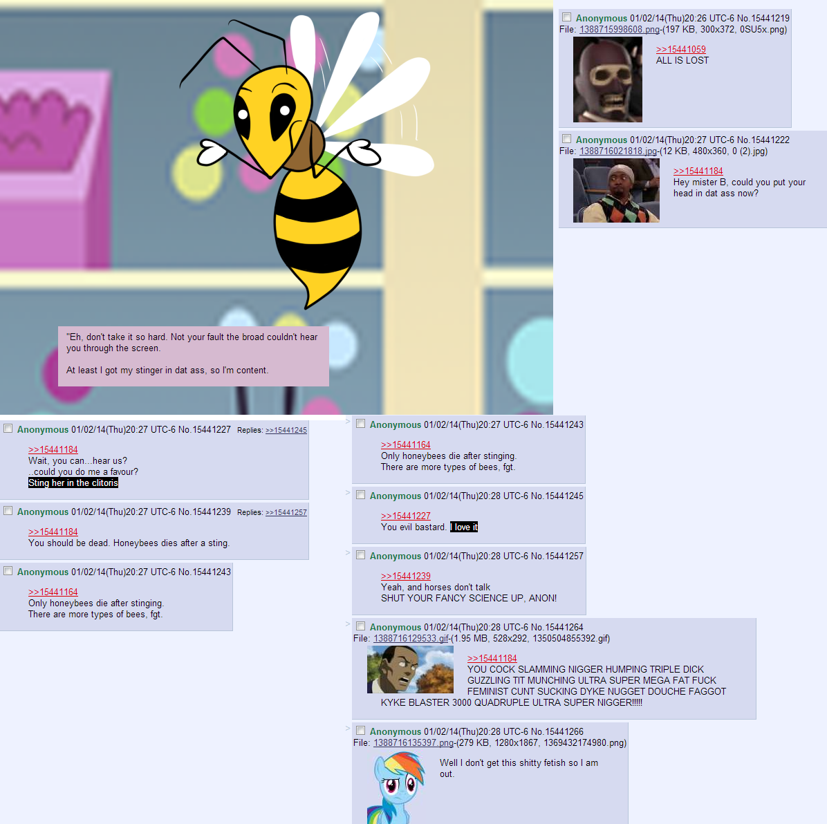 #513552 - questionable, artist:bsting, pinkie pie, bee, g4, /mlp ...