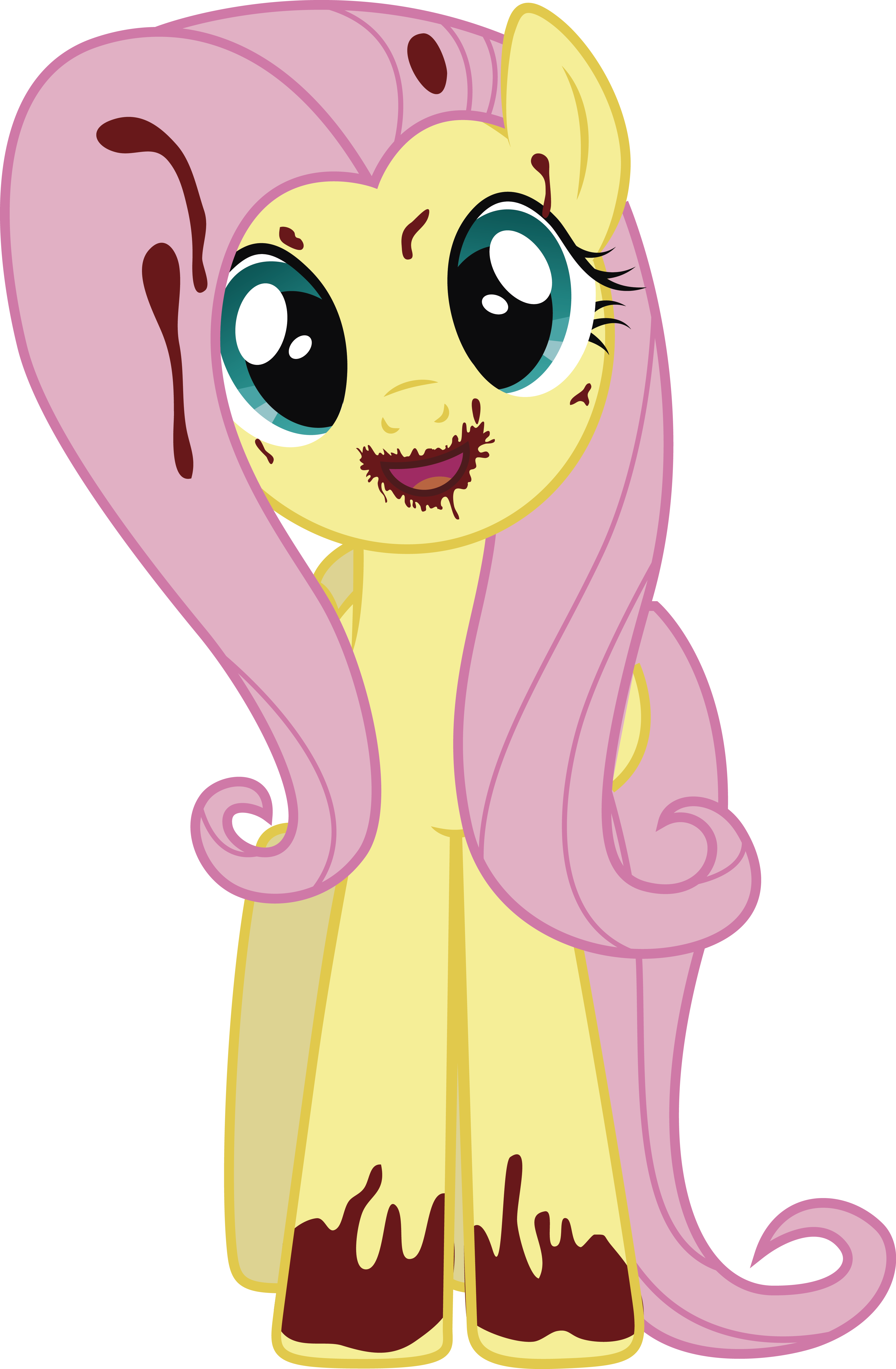 #742513 - grimdark, artist:j5a4, fluttershy, oc, oc:abigail, pegasus ...