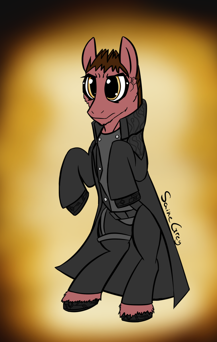 #743830 - safe, artist:saine grey, adam jensen, colored, crossover ...