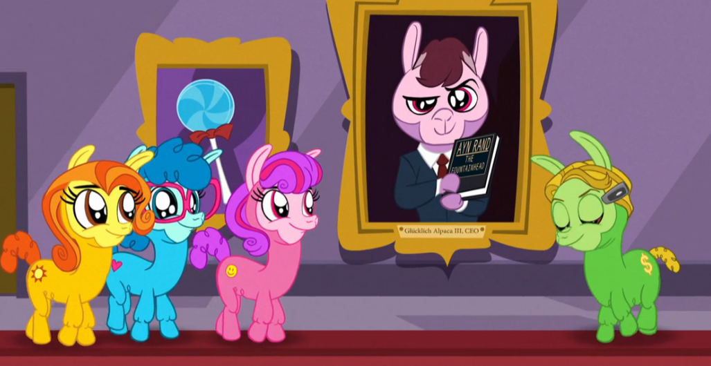 #747527 - safe, screencap, alpaca, ayn rand, barely pony related ...