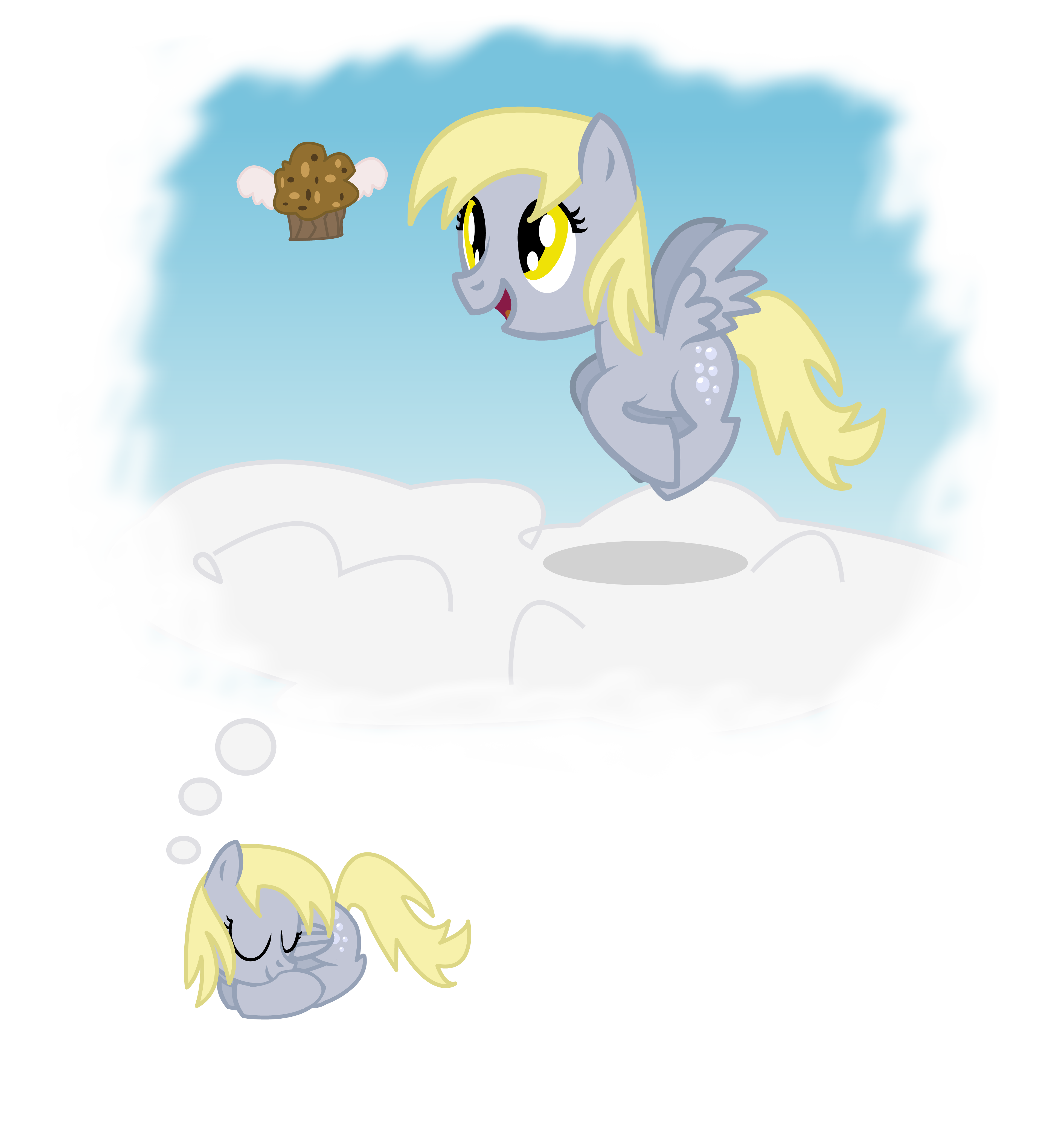 #747676 - safe, artist:dragonpony, derpy hooves, pegasus, pony, dream ...