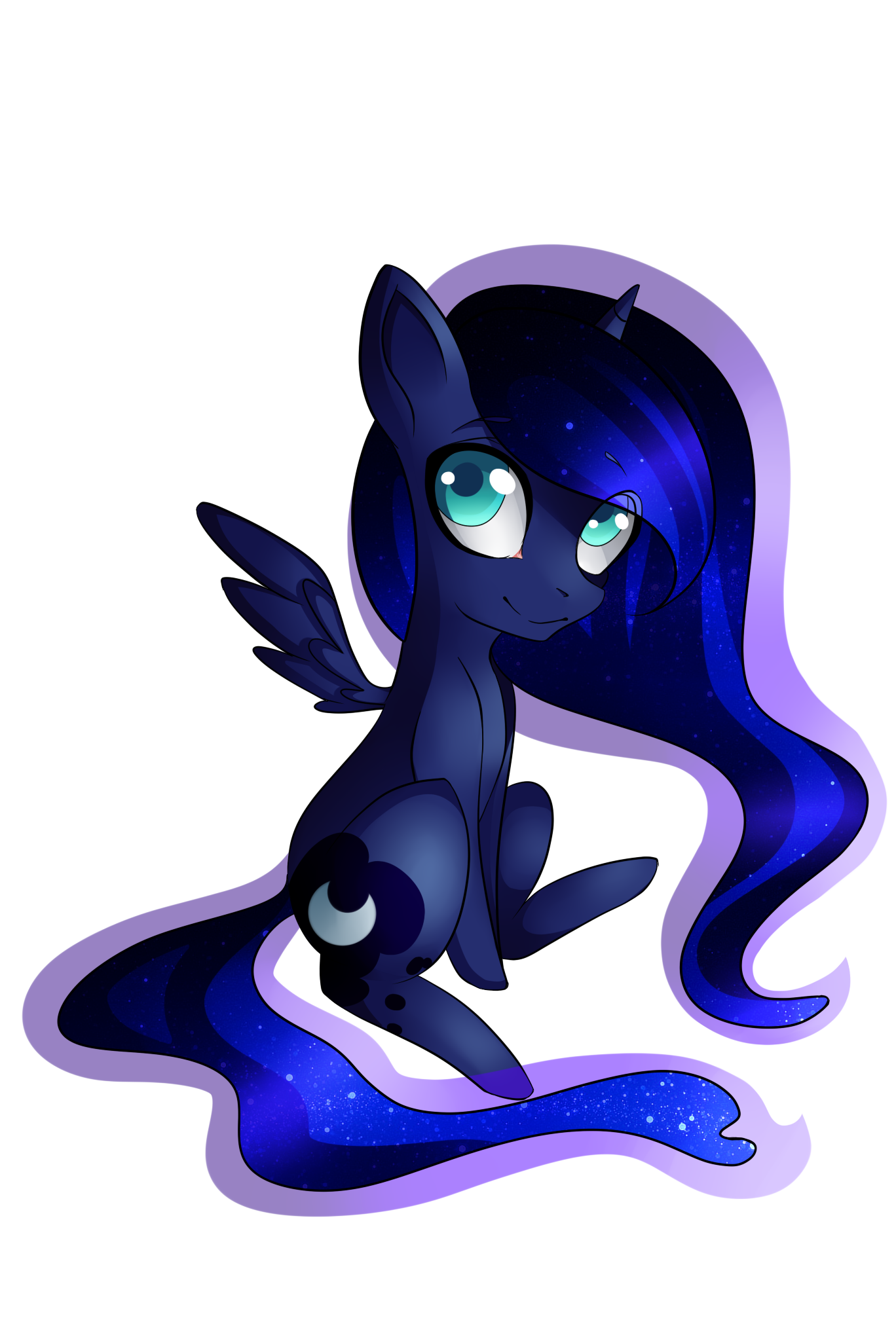 #748919 - safe, artist:potates-chan, princess luna, chibi, female ...