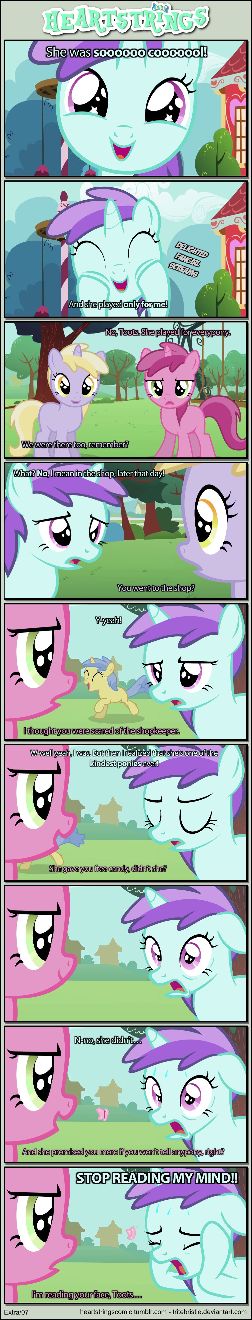 #749121 - safe, artist:tritebristle, apple flora, dinky hooves, liza ...