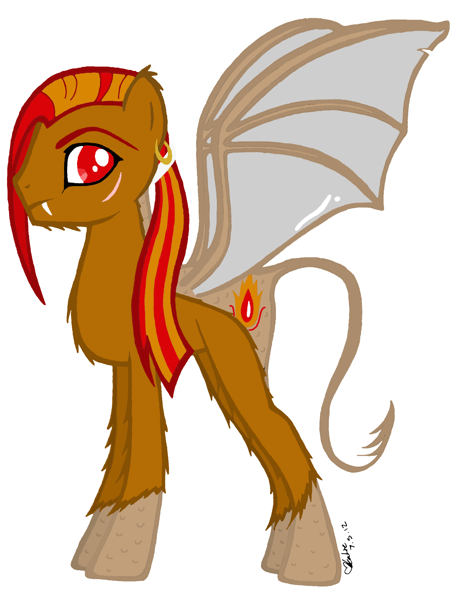 #752113 - safe, artist:missitofu, oc, oc only, oc:fire blood, dracony ...