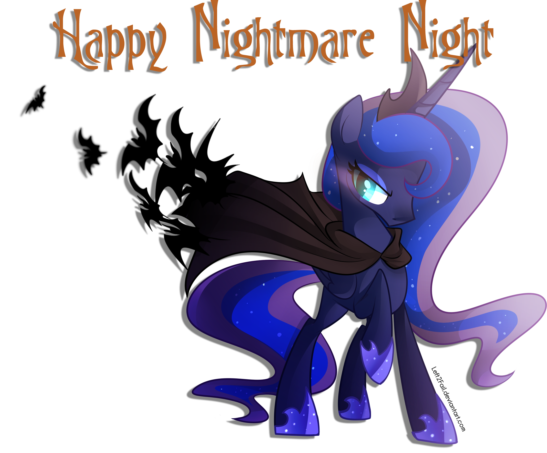 #754018 - safe, artist:drawntildawn, princess luna, bat, g4, bat cloak ...