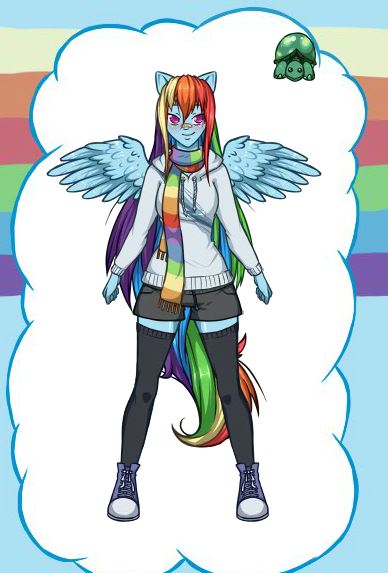 #735908 - safe, artist:missangest, rainbow dash, tank, anthro ...