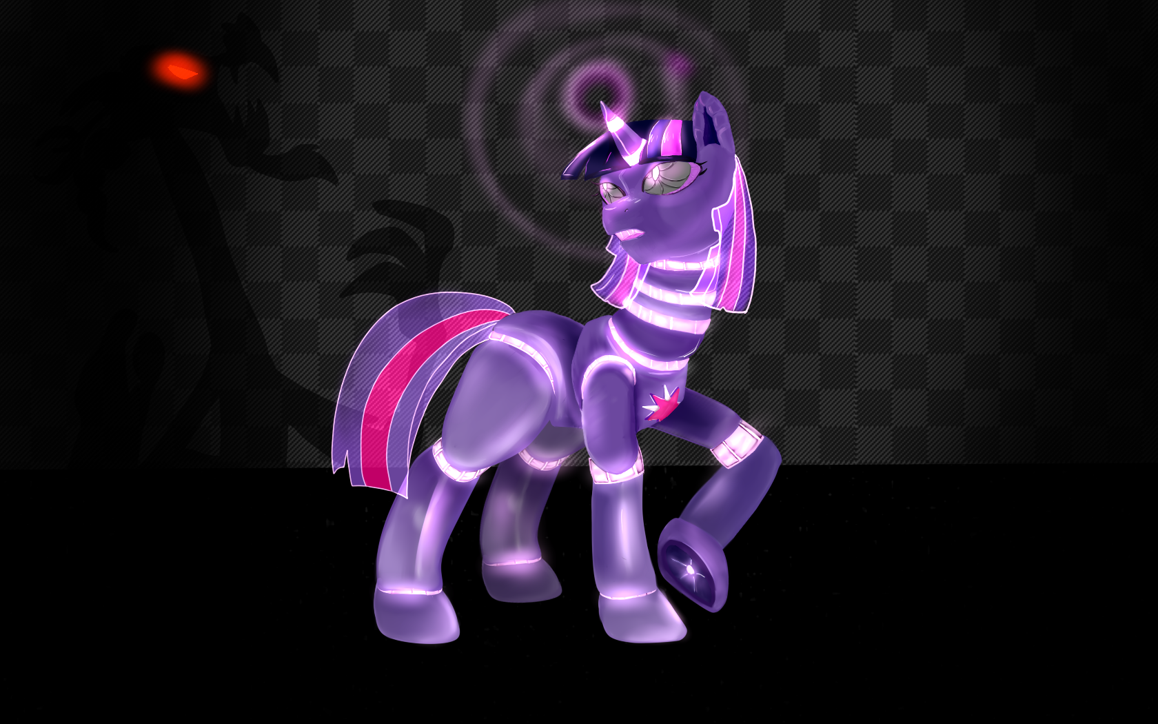 #767000 - safe, artist:sir--lancelot, discord, twilight sparkle, robot ...